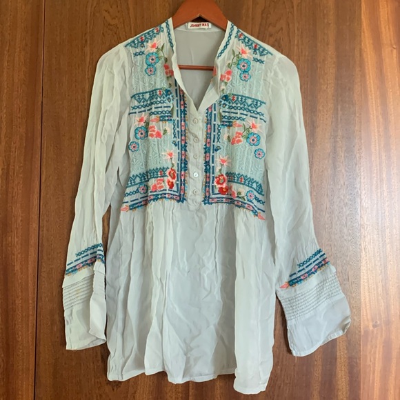 Johnny Was | Tops | Johnny Was Embroidered Boho Tunic Top | Poshmark